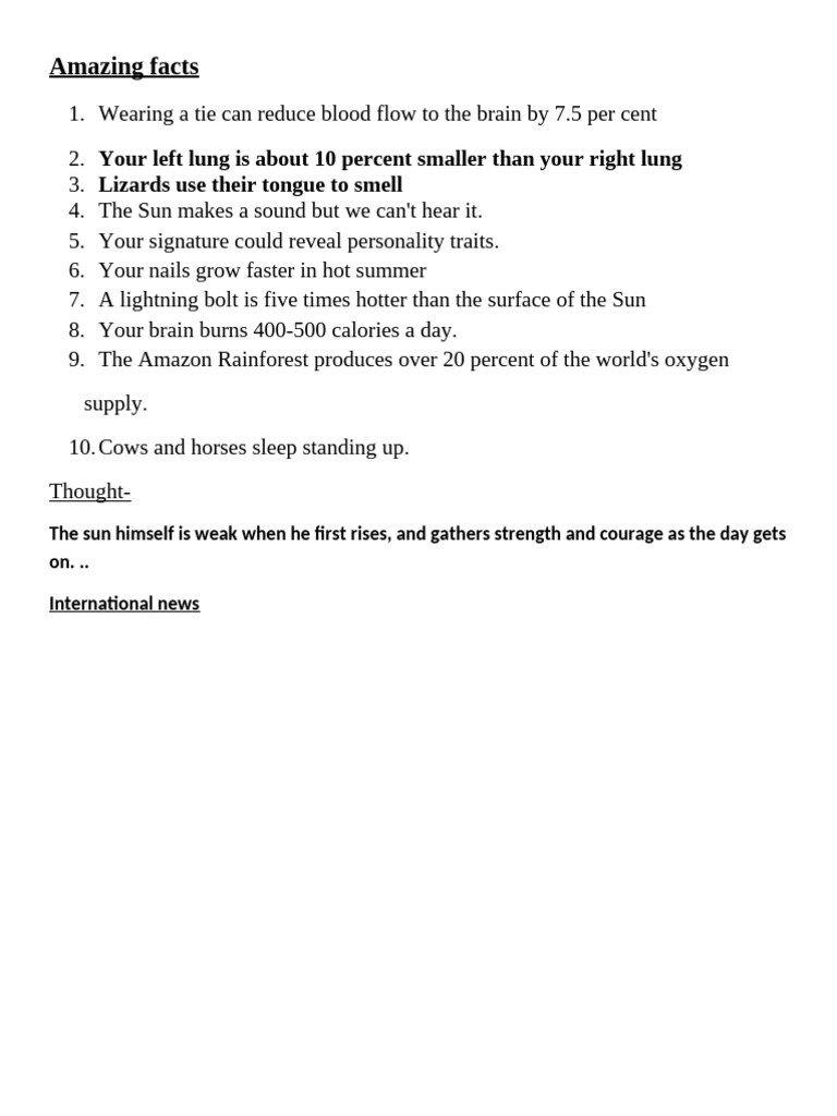 Amazing Facts | PDF | Home & Garden