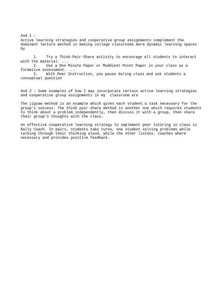 Active Learning & Group Strategies | PDF | Career & Growth | Wellness