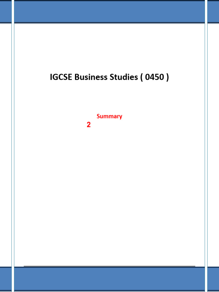 IGCSE Business Studies: Motivation in Business | PDF | Employment ...