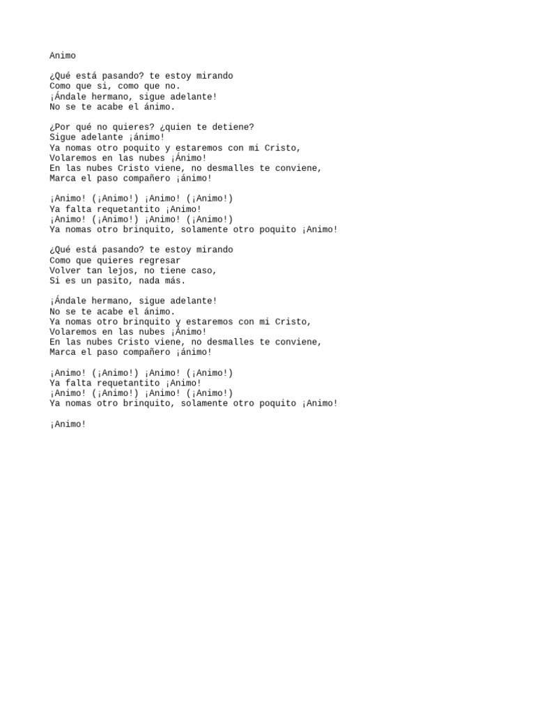 ¡Ánimo: Sigue Adelante Hermano! | PDF