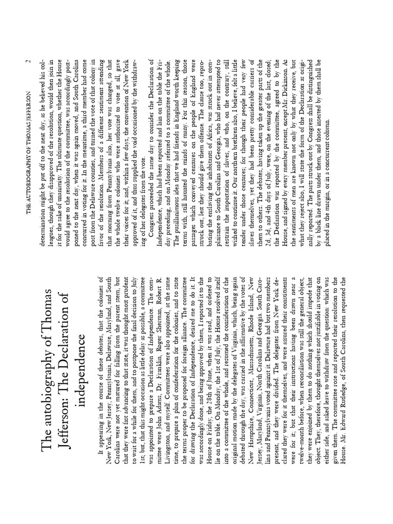 Declaration of Independence - Thomas Jefferson | PDF | United States ...