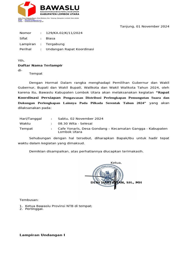 UNDANGAN RAKOr | PDF