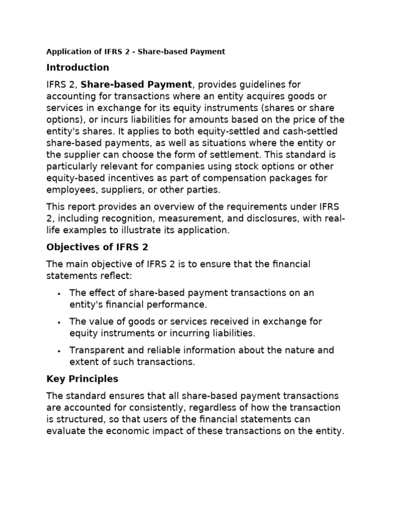 1 - Objective of IFRS 2 | PDF | Finance & Money Management