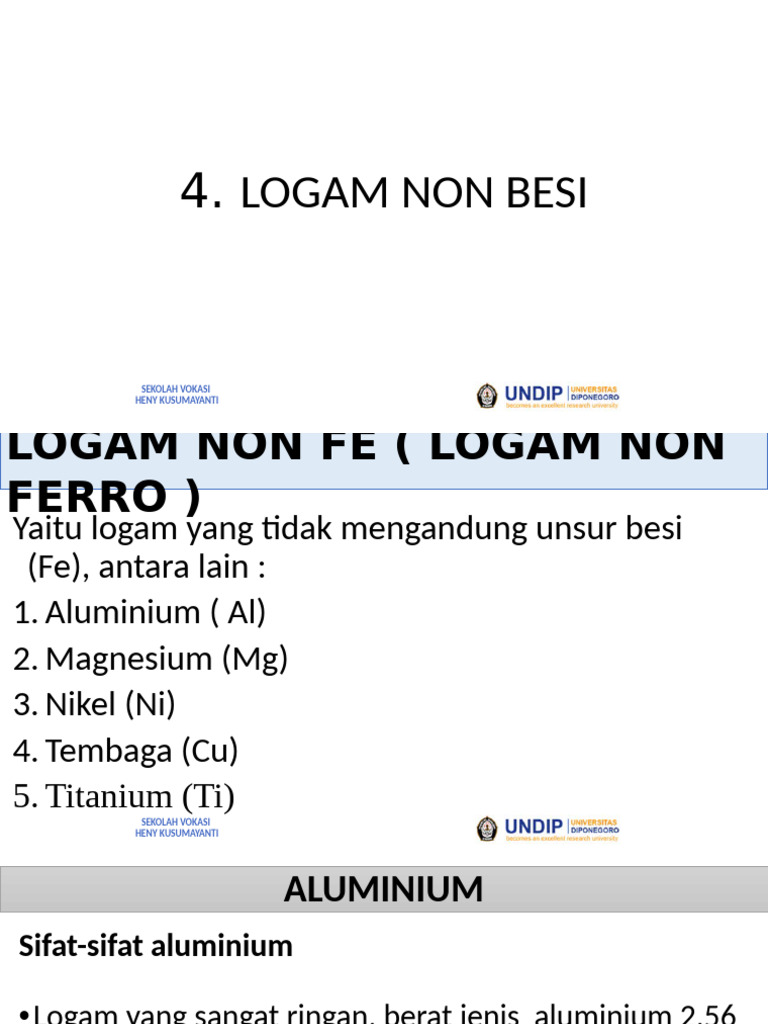 Logam Non Besi (Al, MG, Ni, Cu, Ti) | PDF