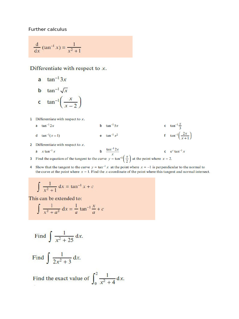 Further Calculus | PDF