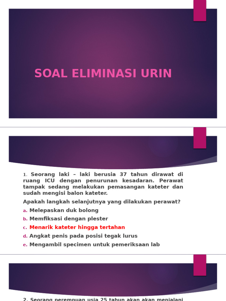 Soal Memasang Dan Melepas Kateter | PDF