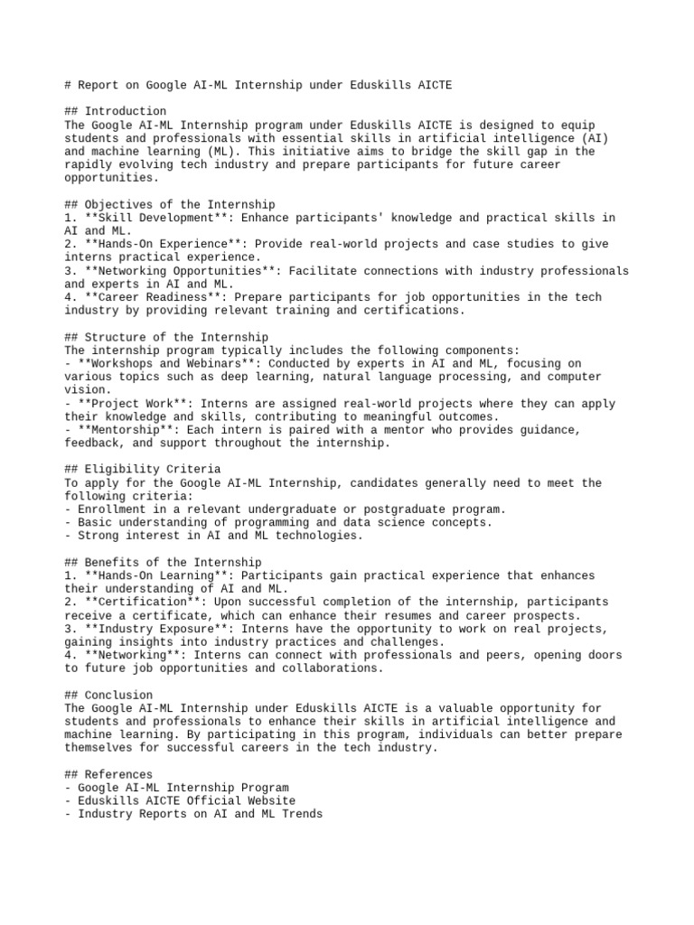 AI-ML Internship for Students | PDF | Machine Learning | Artificial Intelligence
