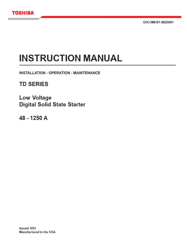 TD Series Instruction Manual | PDF | Relay | Power Supply