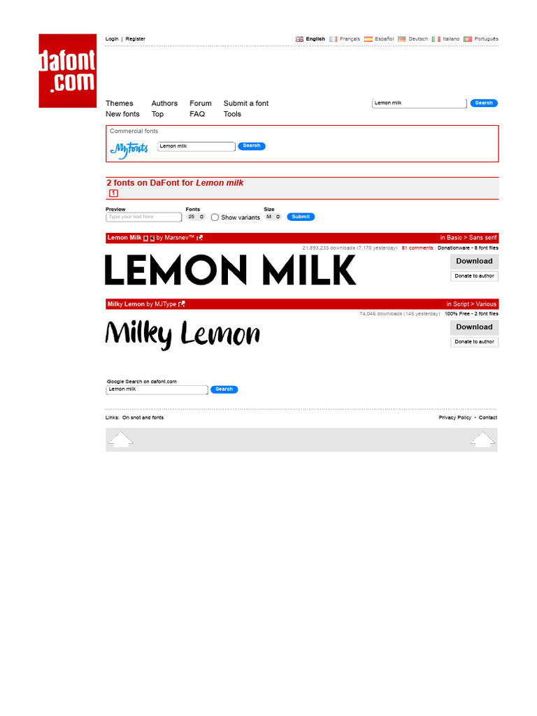 Lemon Milk - Search - Dafont | PDF