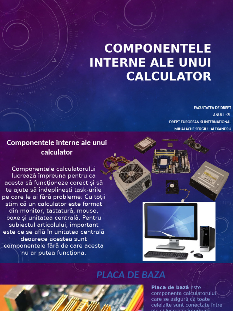 Componentele Interne Ale Unui Calculator | PDF