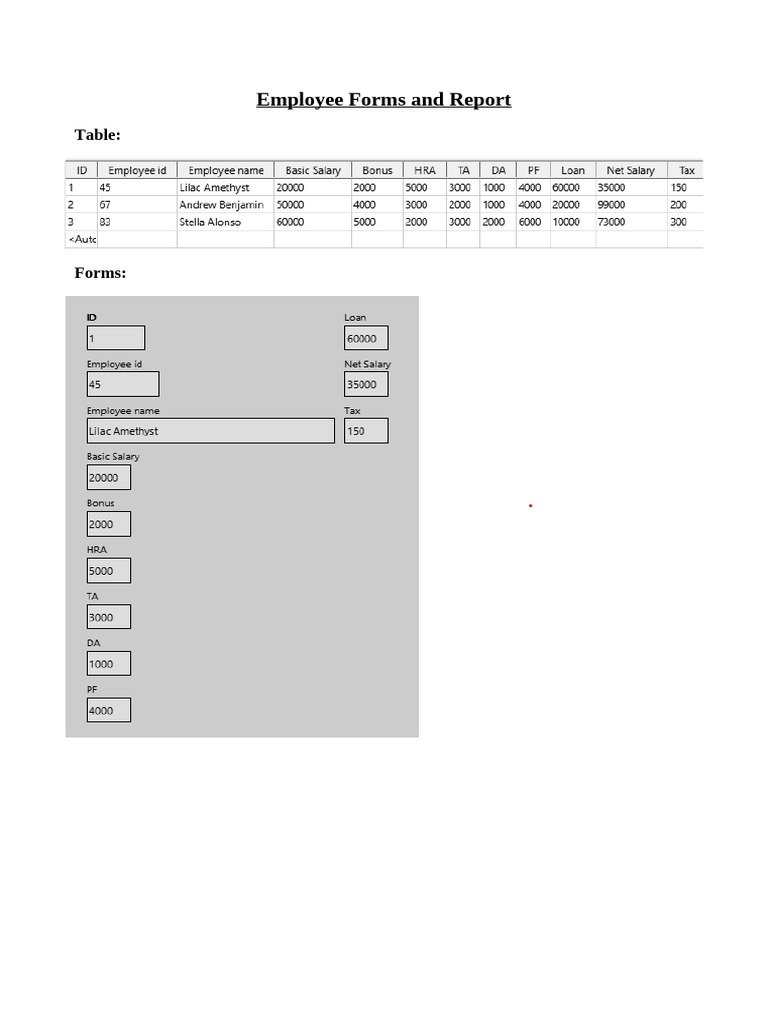 Employee Forms and Report - 18 | PDF