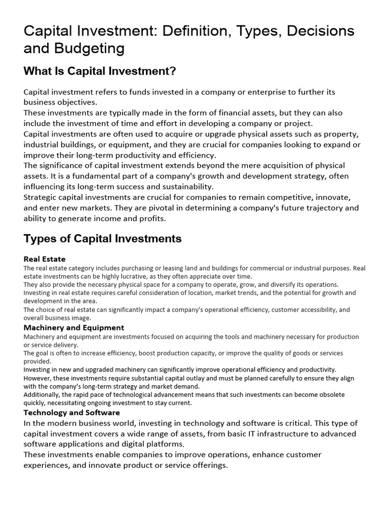 Capital Investment Decisions 2024-2025.ABC | PDF | Internal Rate Of ...