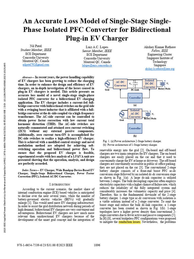 An Accurate Loss Model of Single-Stage Single-Phase Isolated PFC ...