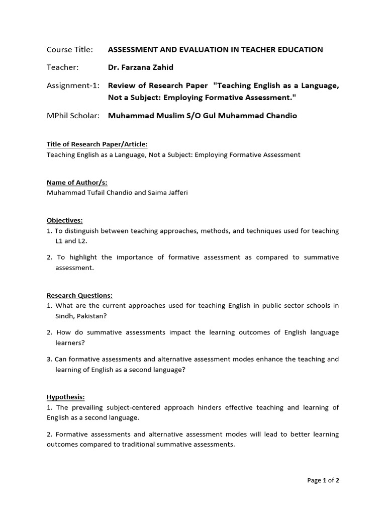 Assignment-1 (MPhil Scholar) | PDF