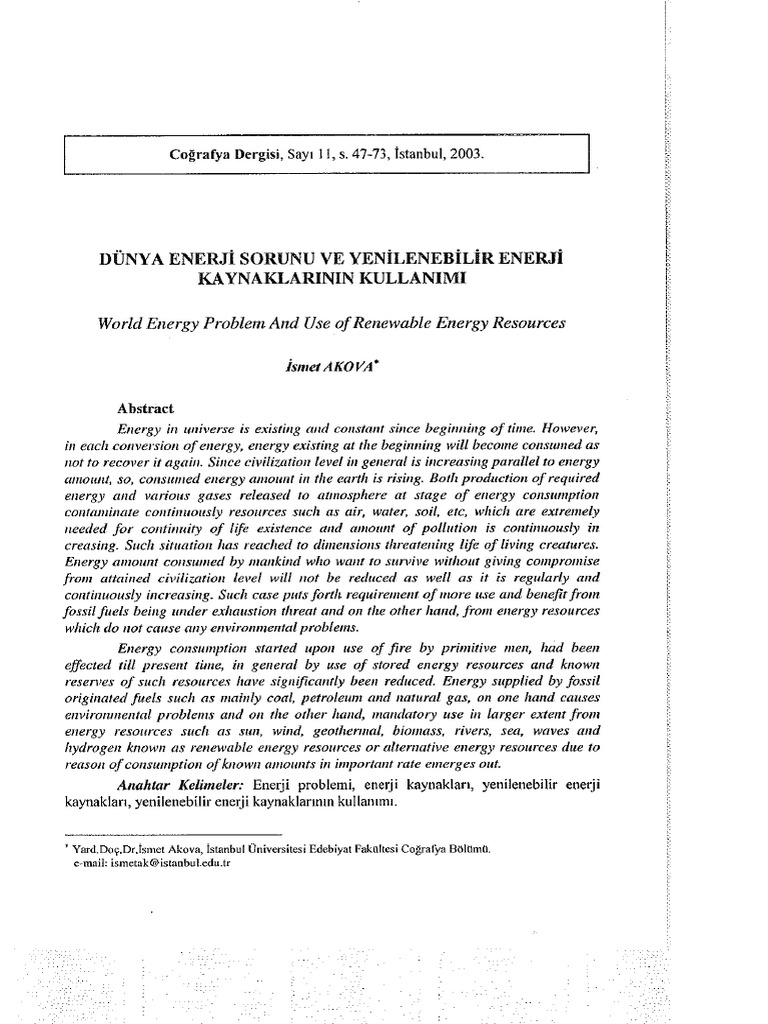 D - Nya Enerj - Sorunu Ve Yen - Leneb - L - R Enerj - Kaynaklarinin ...