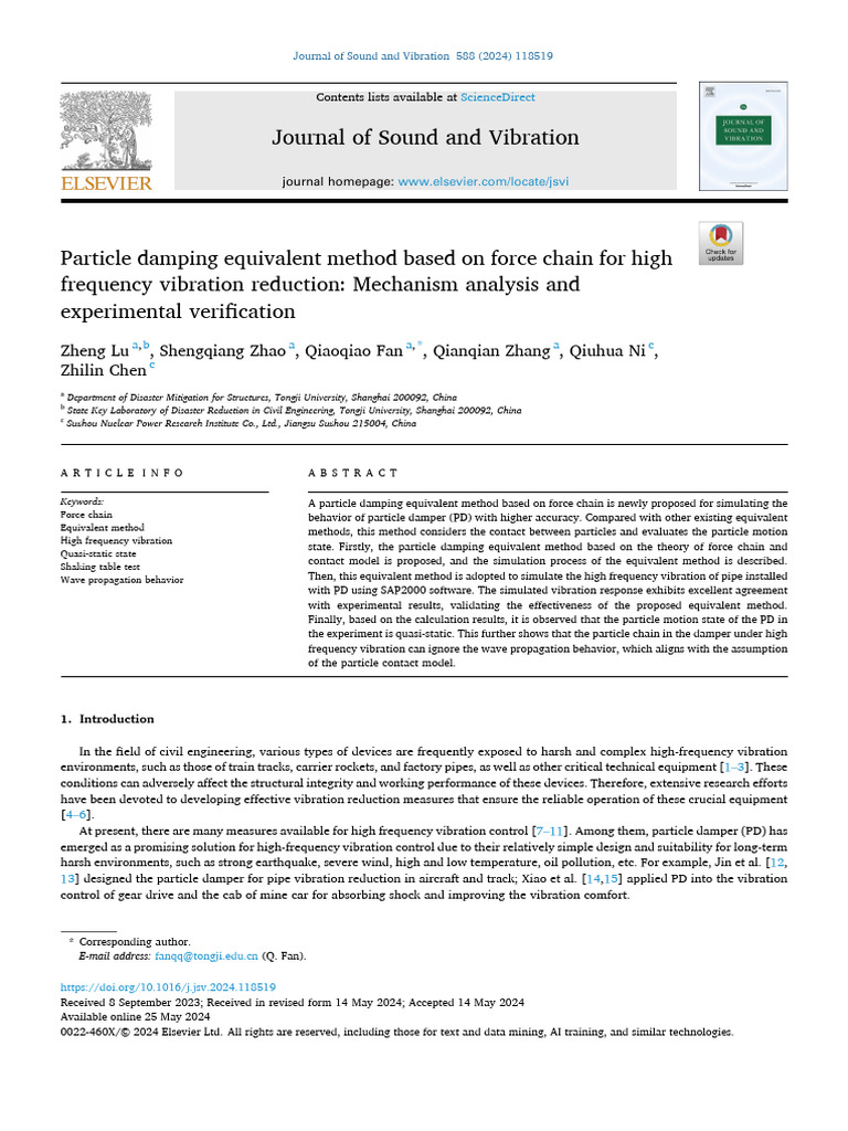 02 Particle Damping Equivalent Method Based On Force Chain For High Frequency Vibration ...