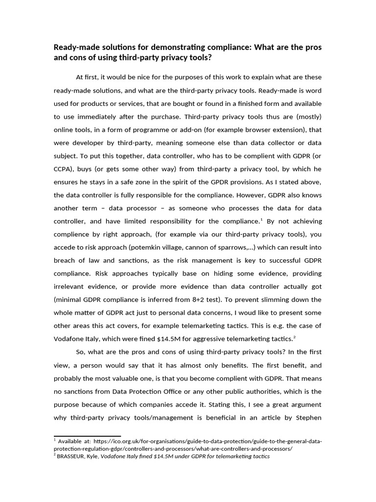 Third-Party Privacy Tools | PDF | Privacy