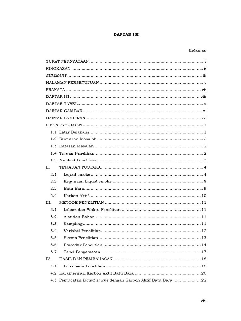 Daftar Isi, Tabel, Gambar, Lampiran | PDF