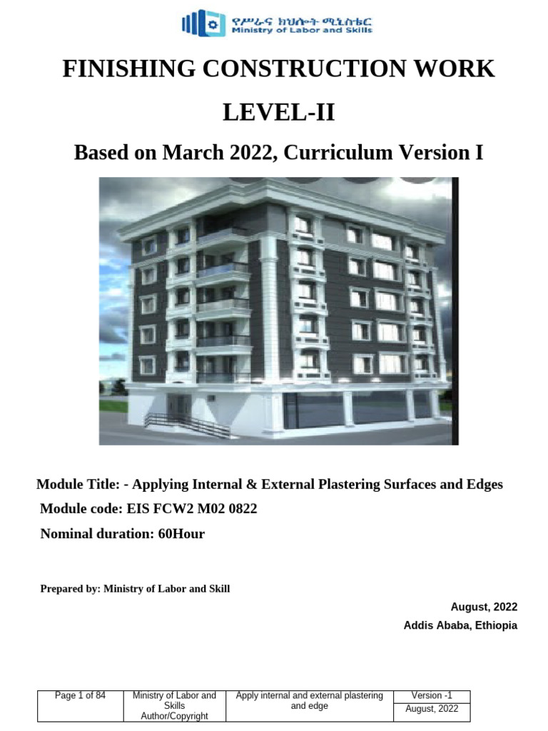 M02 Internal & External Plastering Surfaces and Edges | PDF ...
