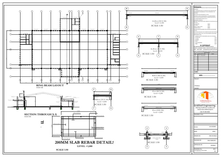 Conference Hall For MR Chinhamo Rebar, Beams Section | PDF | Concrete ...