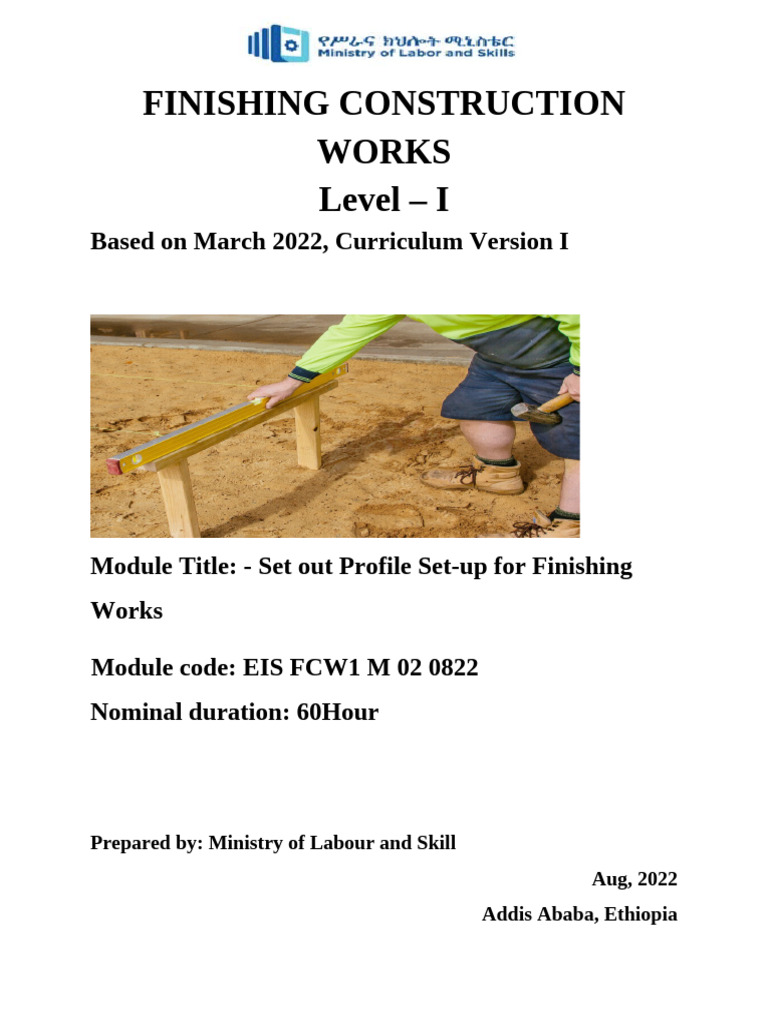 M02 Profile Set-Up For Finishing Works | PDF | Triangle | Surveying