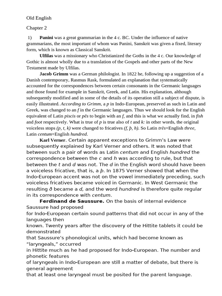 Old English | PDF | Grammatical Gender | English Language