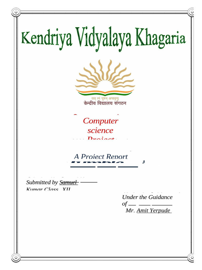 Computer Science Class XII 2021 22 Investigatory Project | PDF | Computing