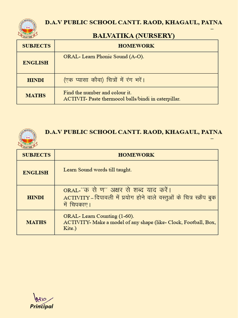 Diwali & Chhath Vacation Homework 2024 | PDF | Hindu Worship | Autumn ...