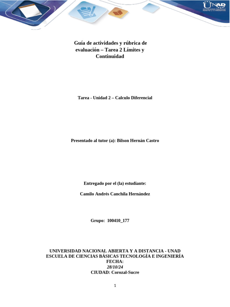 177 - Camilo Canchila - Tarea - 2 | PDF | Análisis | Análisis matemático