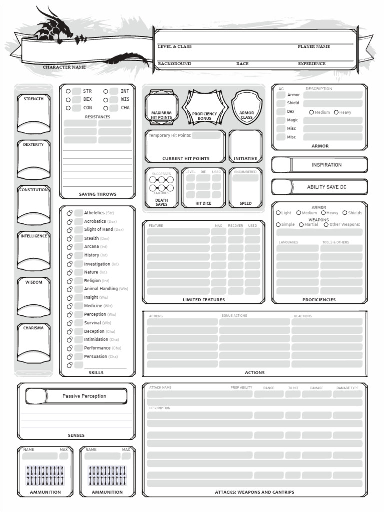 Best Character Sheet ALL | PDF | Role Playing Video Games | Role ...