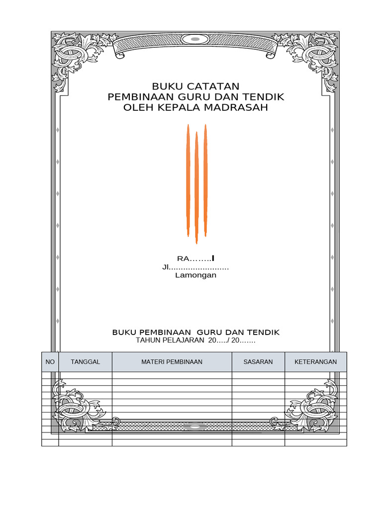 Buku Catatan Pembinaan Guru Dan Tendik Oleh Kamad Ok | PDF