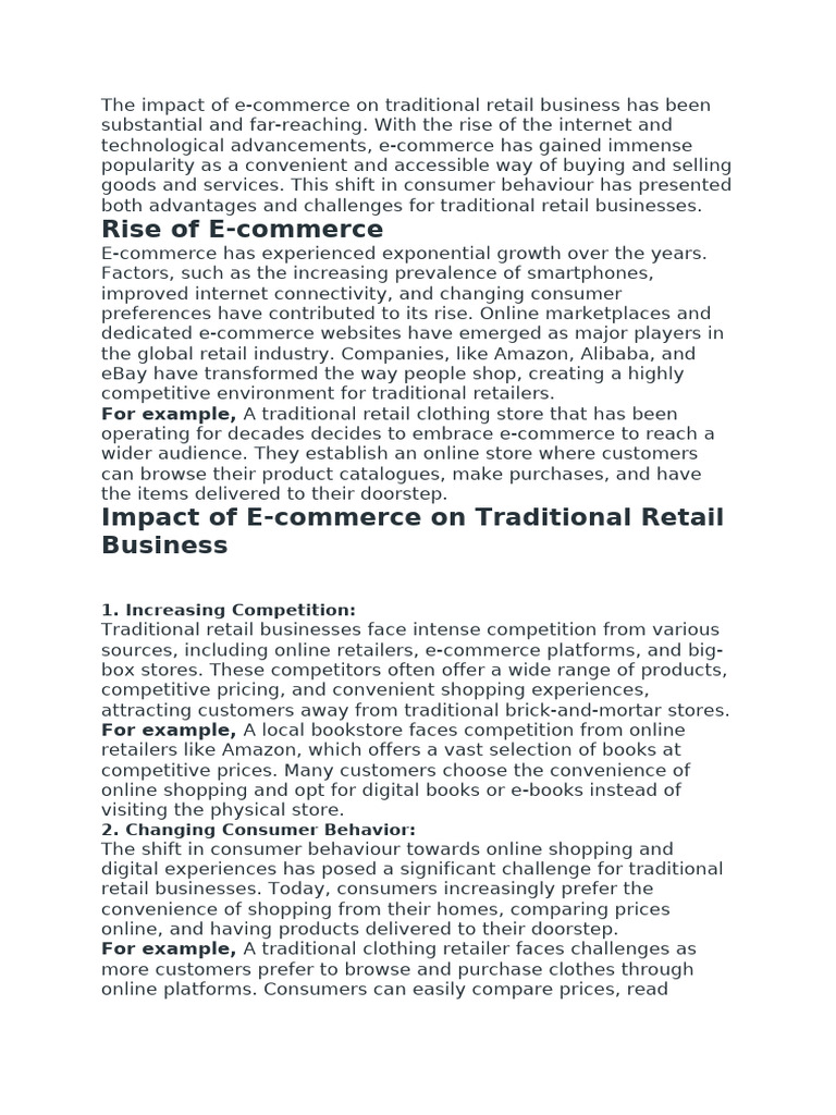 Retailing in Ecommerce Traditional Business | PDF | E Commerce | Retail