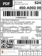 Sample JNT Waybill | PDF