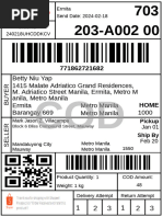 Sample JNT Waybill | PDF