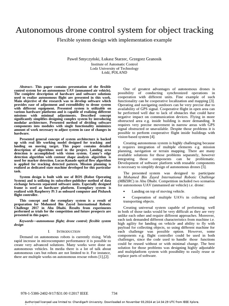 Autonomous Drone Control System For Object Tracking Flexible System Design With Implementation ...