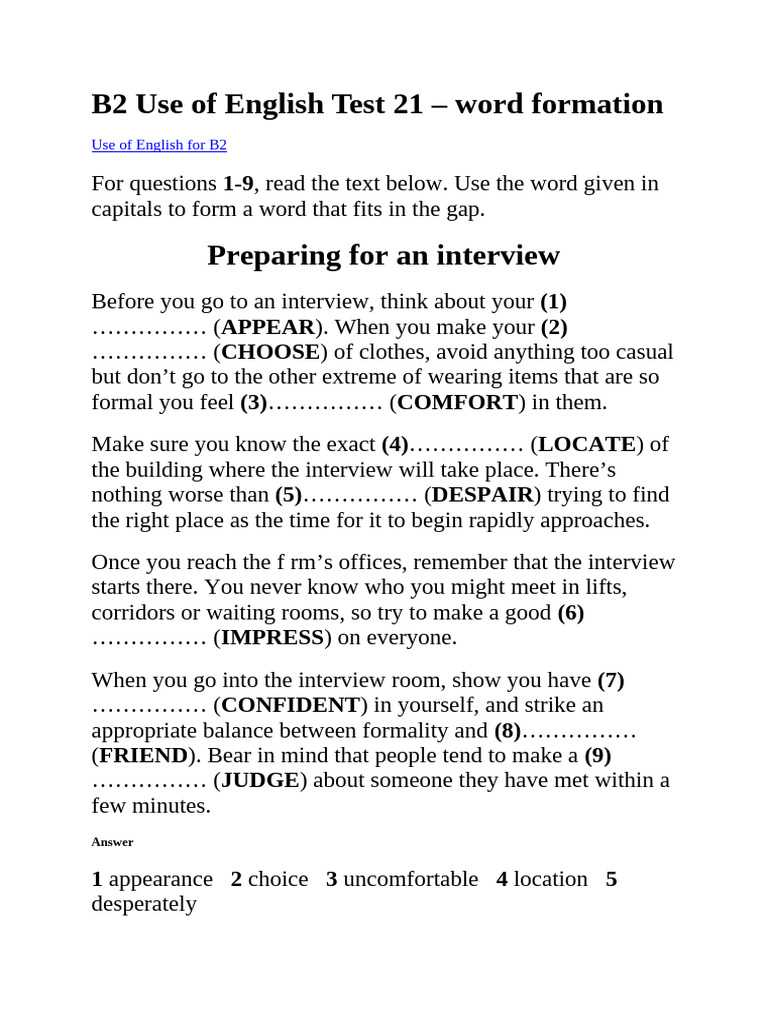 B2 Use of English Test 21 | PDF