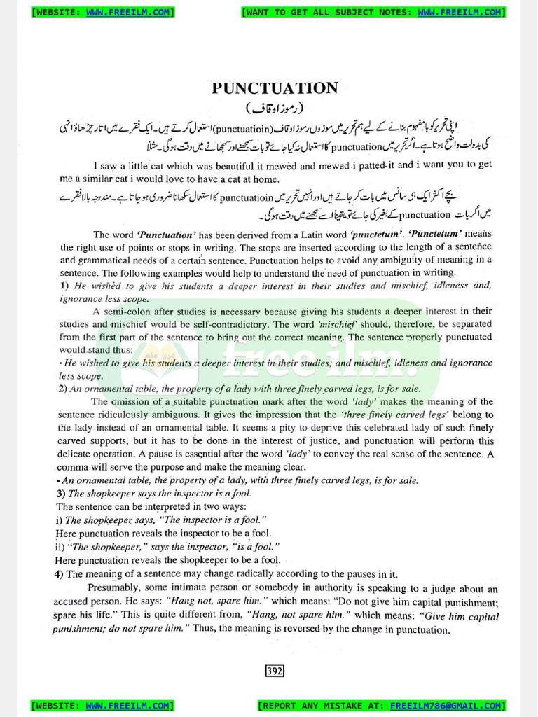 11th English Punctuation | PDF