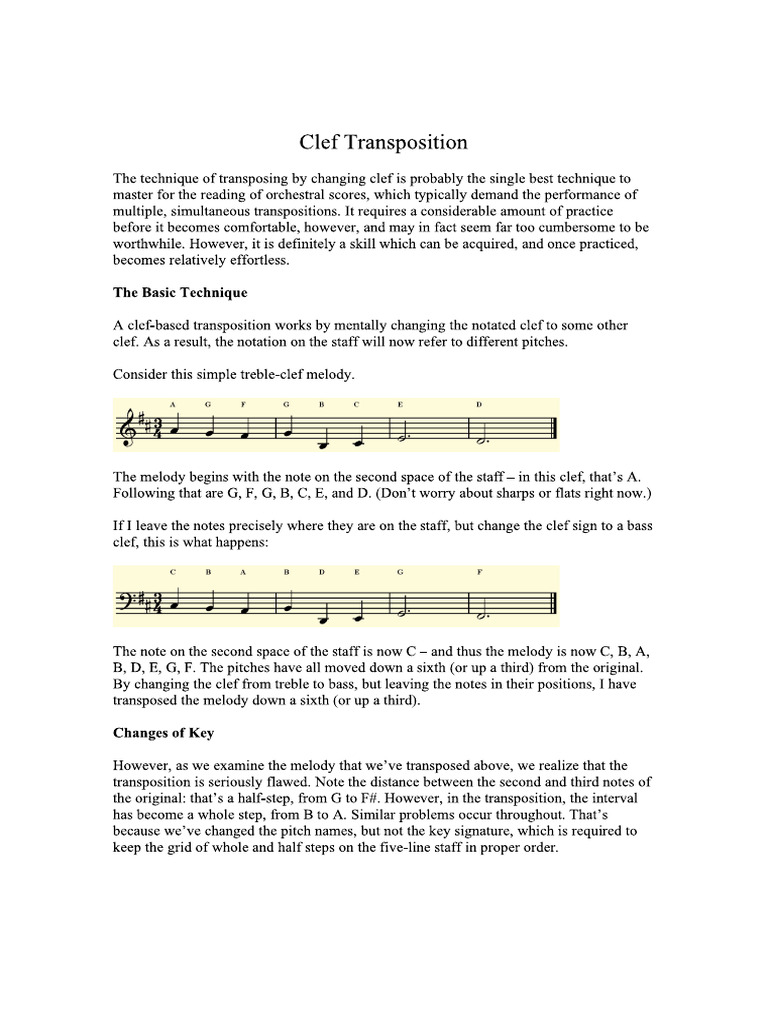Clef Transposition | PDF