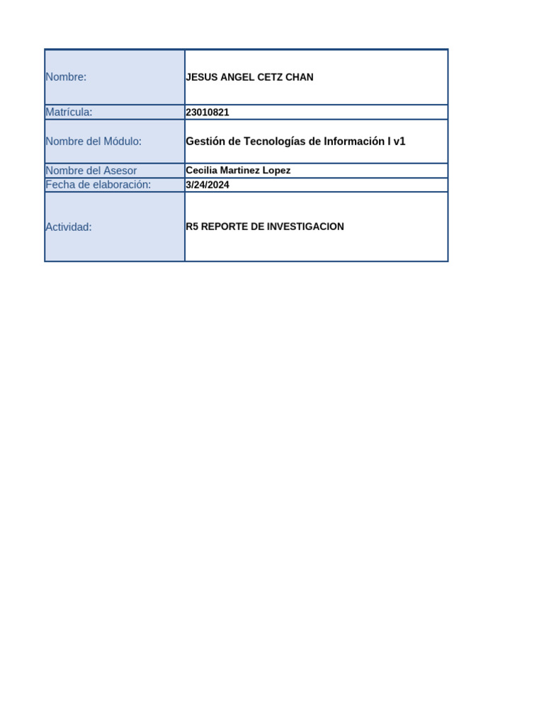 Cetz Jesus R5 U3 | PDF | Software | Mesa de ayuda