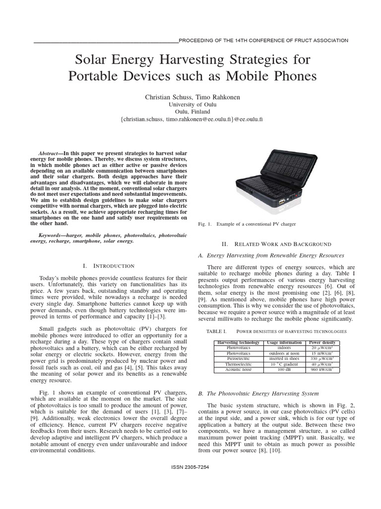 Solar Energy Harvesting Strategies For Portable de | PDF ...