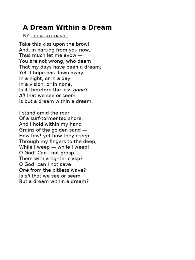 Edgar Allan Poe's Dream Analysis | PDF | Dream
