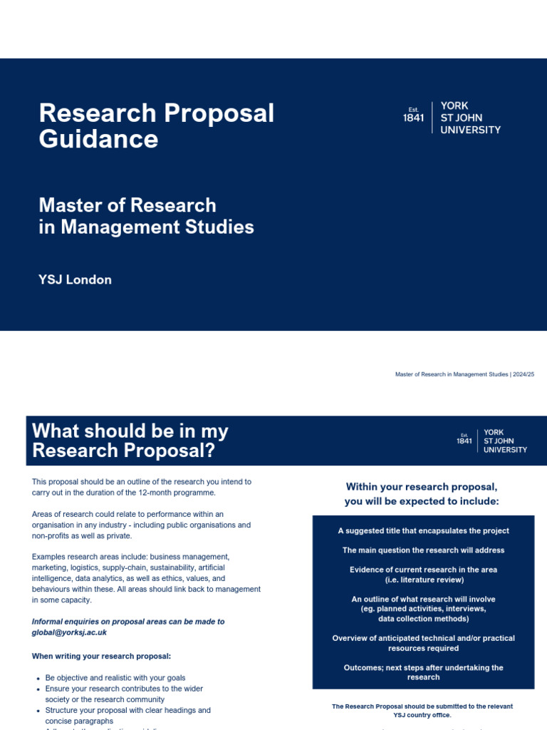 MRes Research Proposal Guidance | PDF | Business