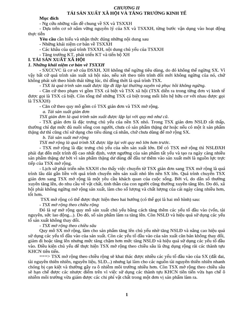 Chuong 2 TSX Va Tang Truong KT | PDF
