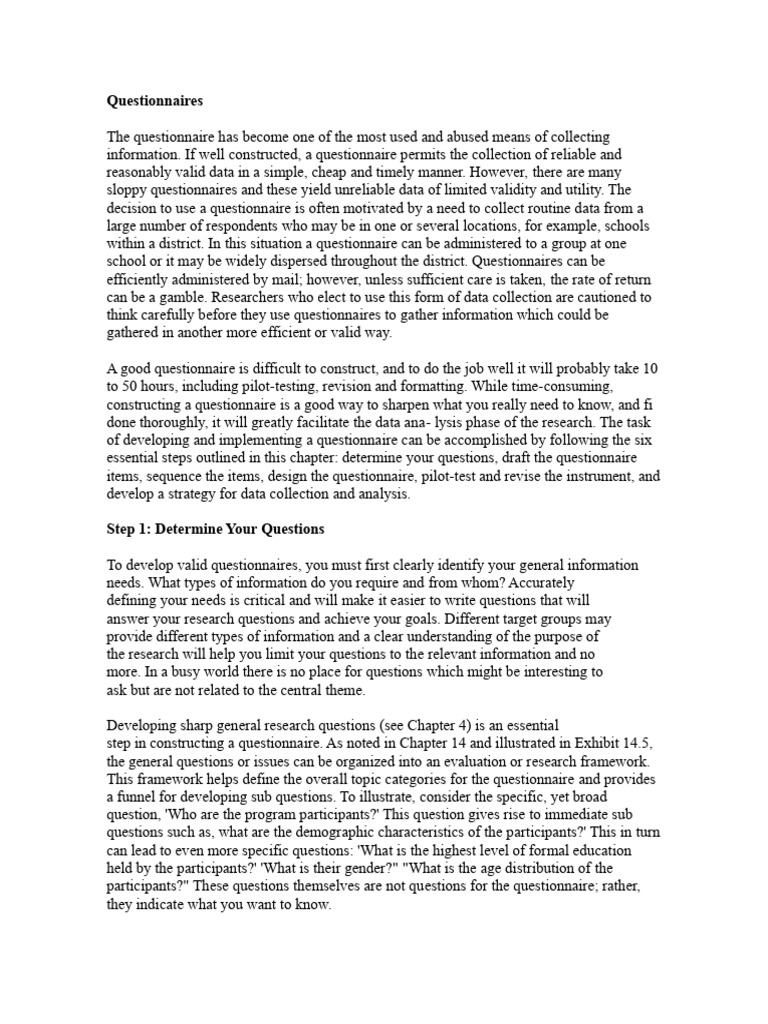 Questionnaires | PDF | Likert Scale | Questionnaire