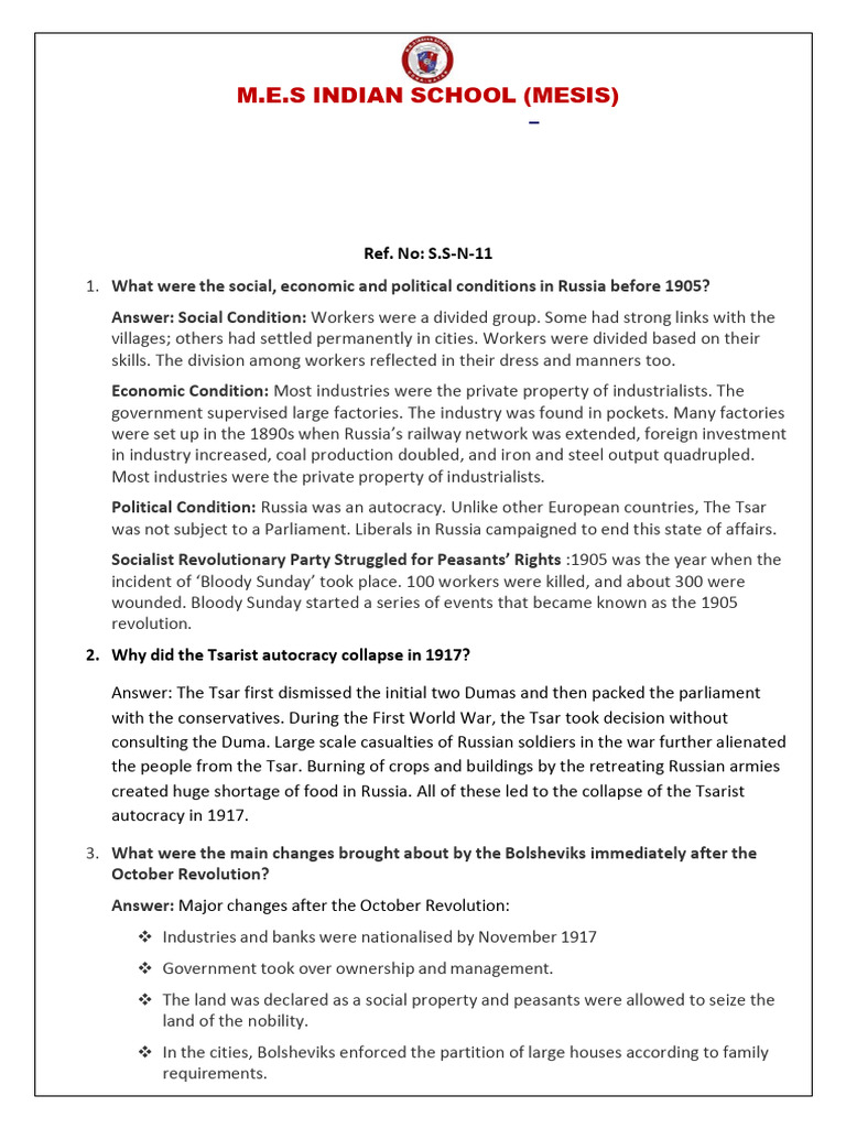 G9-SS-NS-11-Russian Revolution 24-25 | PDF | Bolsheviks | Russian Empire