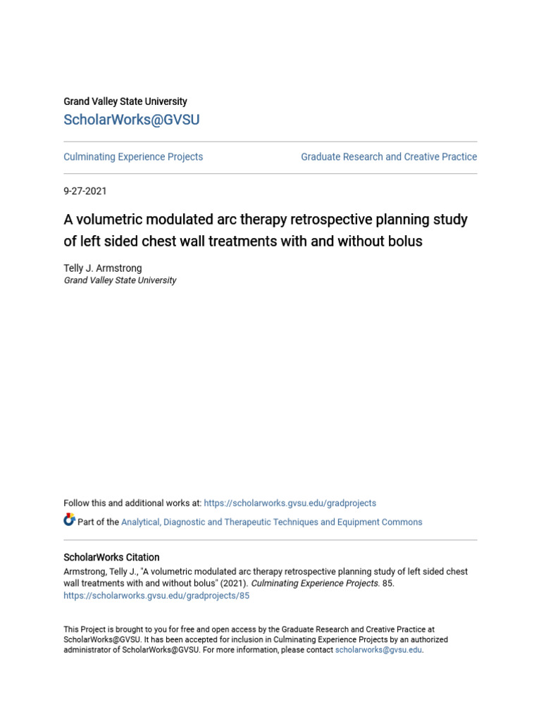 A Volumetric Modulated Arc Therapy Retrospective Planning Study o | PDF ...