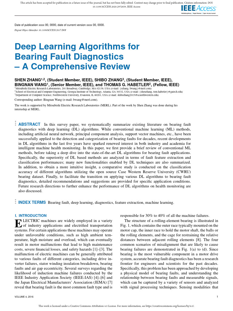 Deep Learning Algorithms For Bearing Fault Diagnos | PDF | Machine Learning | Deep Learning