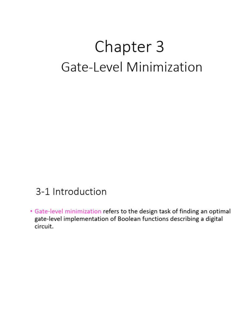 Chapter 3 Gate-Level Minimization | PDF | Boolean Algebra | Teaching ...