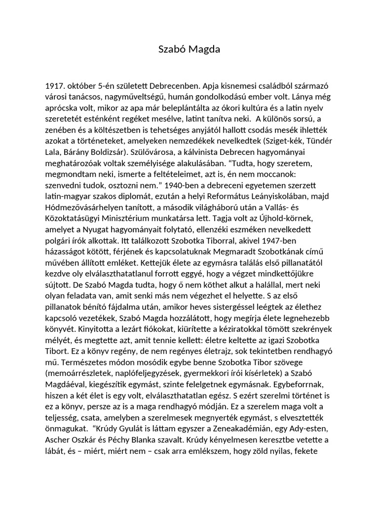 Szabó Magda | PDF