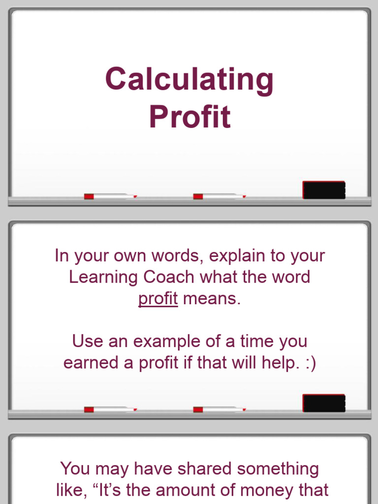 30.4 4th Math Calculating Profit Virtual Learning Lesson | PDF | Profit ...